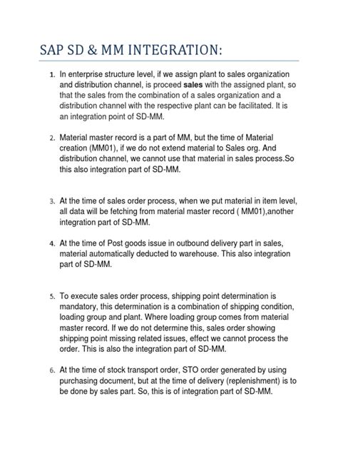 Sap Sd Integration Pdf Business Computing