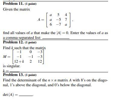 Solved Problem Point Given The Matrix Chegg Com