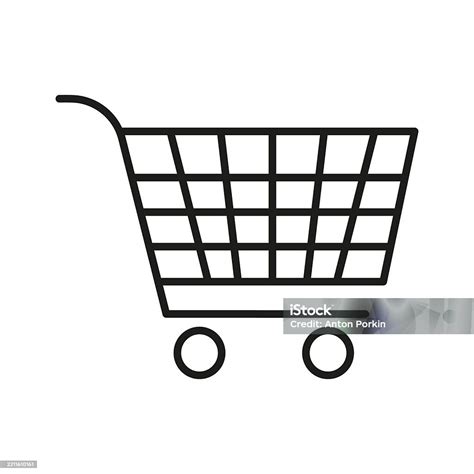 쇼핑 카트 라인 아이콘입니다 전자 상거래 온라인 쇼핑 및 소매 시장 개요 기호 소비자 구매 및 판매 개념 편집 가능한 스트로크 고립 된 벡터 일러스트 레이 션 계산대에 대한