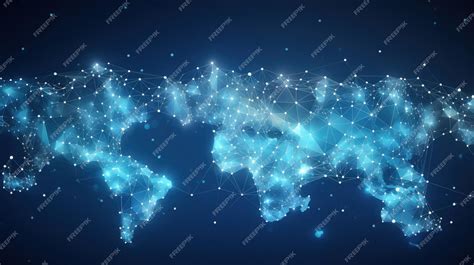Premium Photo Technological Background With World Map And Network Connections Technology