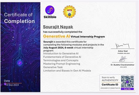 Generativeai Internship Skillible Aicte Ai Techinnovation