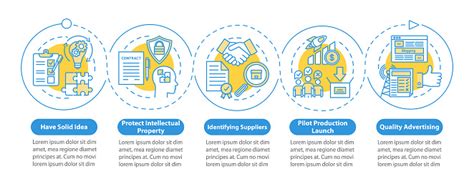 로컬 프로덕션 벡터 인포그래픽 템플릿을 시작합니다 단단한 아이디어 비즈니스 프리젠 테이션 디자인 요소 데이터 시각화 5 단계