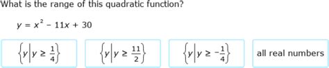 IXL Domain And Range Of Quadratic Functions Equations Algebra Practice