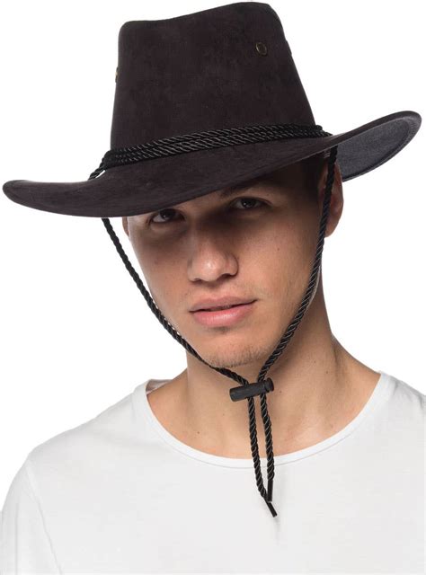 Adults Black Suede Cowboy Hat Cowboy Costume Hat For Adults