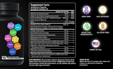 Age Defense Beauty Collagen Matrix Biotin Collagen Keratin Supplement Dht Blocker