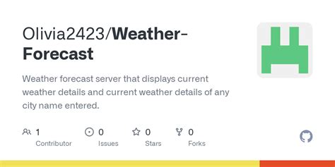 Github Olivia2423weather Forecast Weather Forecast Server That