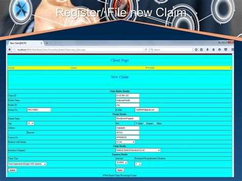 web based claim processing system pptx web development internet