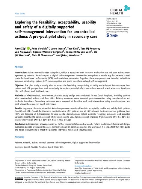 Pdf Exploring The Feasibility Acceptability Usability And Safety Of A Digitally Supported