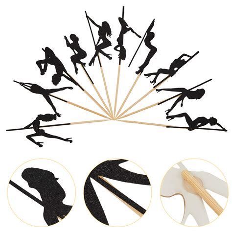 Buy Jetec 60 Piece Stripper Pole Cupcake Topper Picks Dancing Girl
