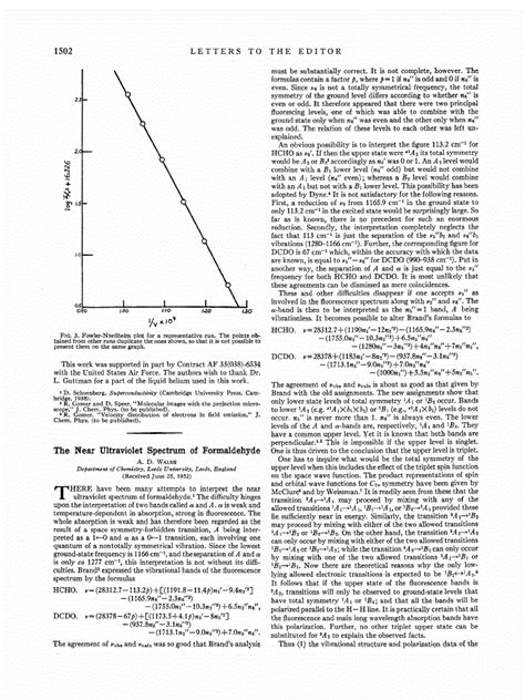The Near Ultraviolet Spectrum Of Formaldehyde The Journal Of Chemical Physics Aip Publishing