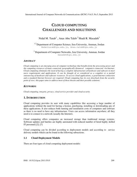Pdf Cloud Computing Challenges And Solutions