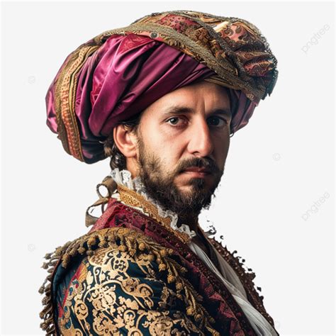 정교한 터번을 쓴 르네상스 시대 복장의 남자 남성 정교한 붉은 터번 Png 일러스트 및 이미지 에 대한 무료 다운로드 Pngtree