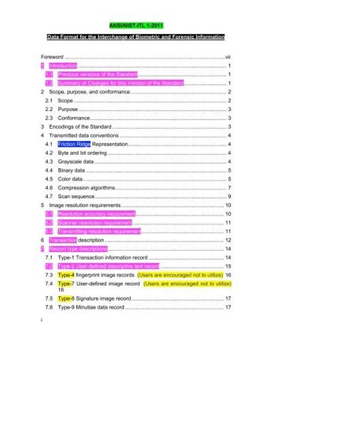 Ansi Nist Itl 1 2011 Nist Visual Image Processing Group