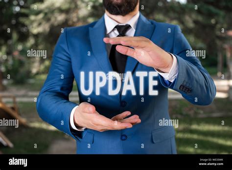 Handwriting Text Update Conceptual Photo Make Something More Modern Or Up To Date Like Software