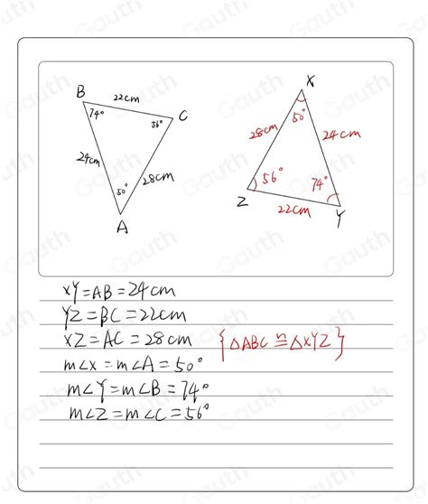 solved learning task 1 given abc ≌ delta xyz solve for the angles