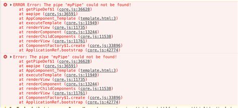 Error Error The Pipe Mypipe Could Not Be Found In Jit Mode And This Will Become An Error In