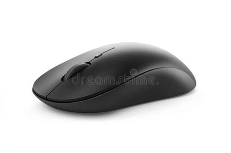 Black Computer Mouse With Scroll Wheel On White Background Ai Image