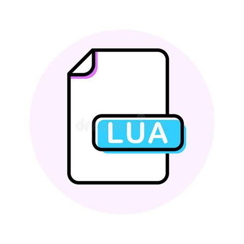 Lua File Format Extension Color Line Icon Stock Illustration
