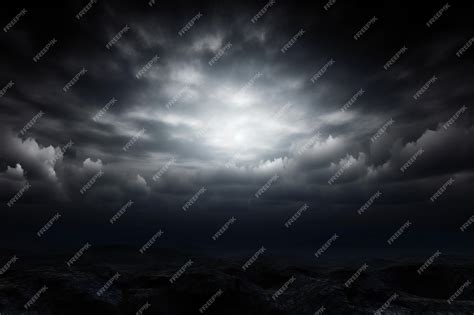 Dark Stormy Sky With Dark Clouds Premium Photo