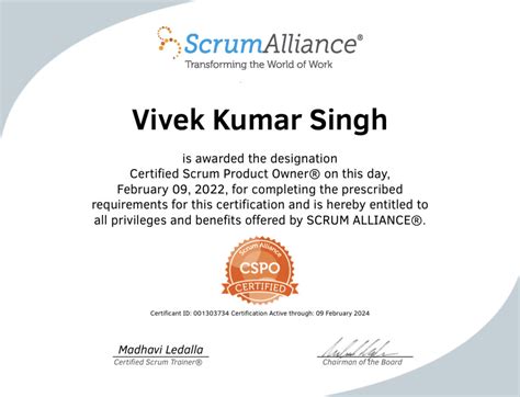 Vivek Kumar Singh Csm®cspo®safe® On Linkedin Finally Certified
