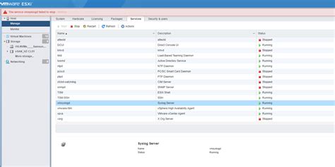 Esxi 7 Unable To Stop Syslog Service Vman