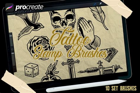 Procreate纹身装饰笔刷 Brushset 云瑞设计