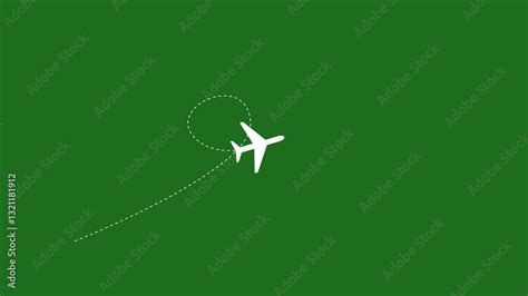 Airplane Line Path Animation Air Plane Flight Route With Start Point Airplane Running On Dash