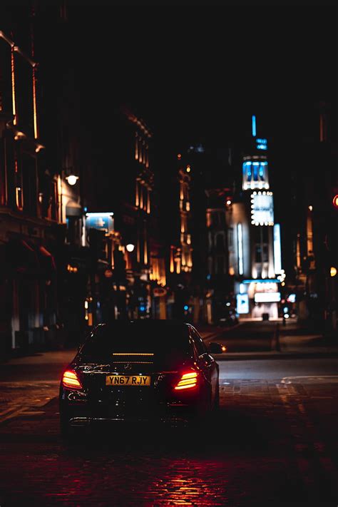 Night City Car Wallpaper Nissan Skyline On Street At Night · Free
