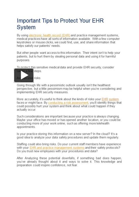 PPT Important Tips To Protect Your EHR System PowerPoint Presentation Free To View Id