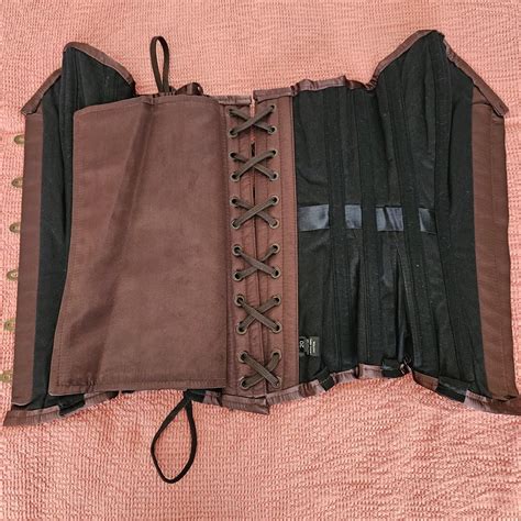 Brown Corset Real Corset With Hooks In Front And Depop