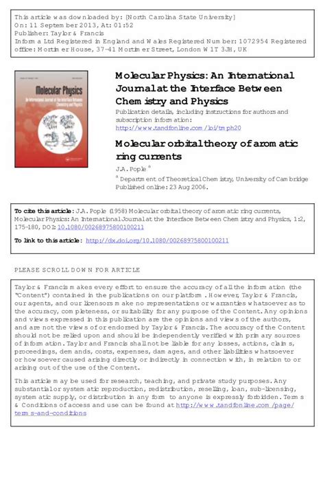 Pdf Molecular Orbital Theory Of Aromatic Ring Currents Dokumen Tips
