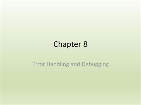 Error Handling And Debugging Ppt Download