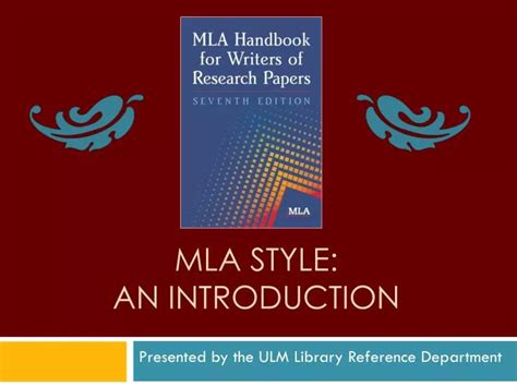 Ppt Mla Style An Introduction Powerpoint Presentation Free Download Id2225394