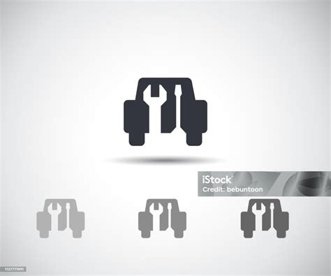 자동차 서비스 아이콘 자동 수리 평면 유지 보수 로고 디자인 벡터 일러스트 레이 션 개념에 대한 스톡 벡터 아트 및 기타 이미지