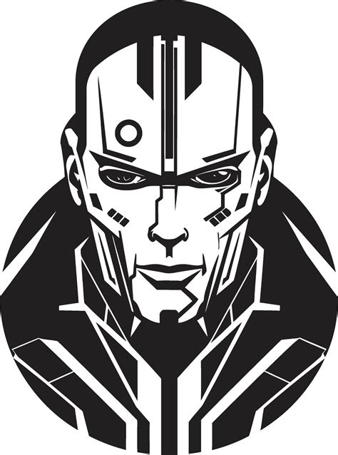 Metallic Maestro Cyberrobot Face Cybernetic Crusader Futuristic 46125214 Vector Art At Vecteezy