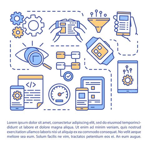 Software Testing Article Page Vector Template Illustration Linear