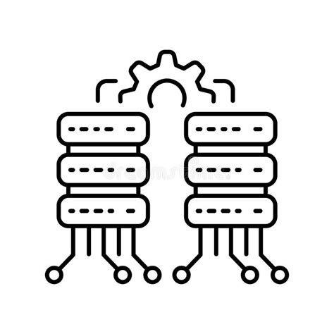 Data Integration Black Line Icon Stock Vector Illustration Of Analysis Automation 362119091