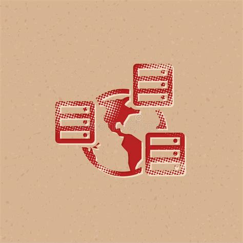 Halftone Icon Global Server Stock Vector Illustration Of Download Print 194322439