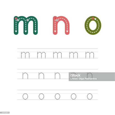 편지를 쓰는 법을 배움 아이들의 발달과 교육을위한 운동의 집합에서 실용적인 시트 영어 알파벳에서 편지를 작성합니다 벡터 그림입니다 0명에 대한 스톡 벡터 아트 및 기타