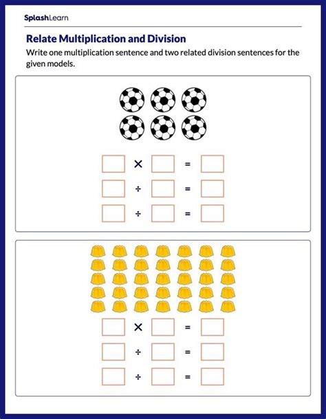 Division Array Worksheets For Rd Grade Multiplication And Division