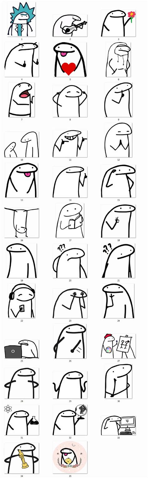 Flork Meme Deformitos 180 Png 300dpi A4 Florkofcows Meme Etsy México Garabatos Simples