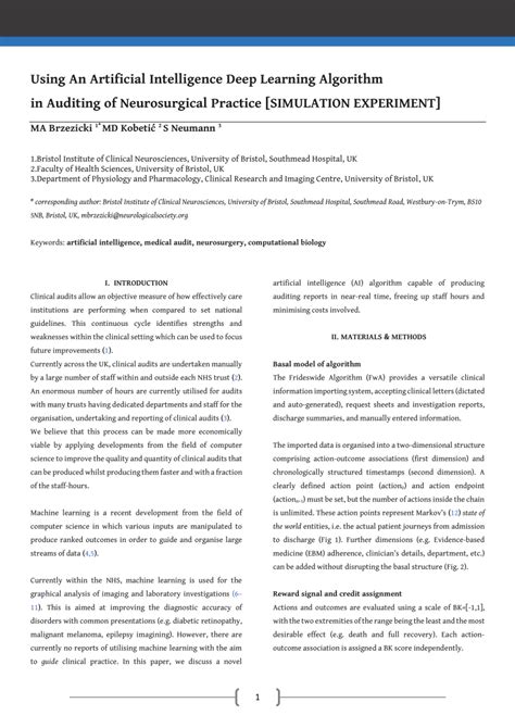 Pdf Using An Artificial Intelligence Deep Learning Algorithm In