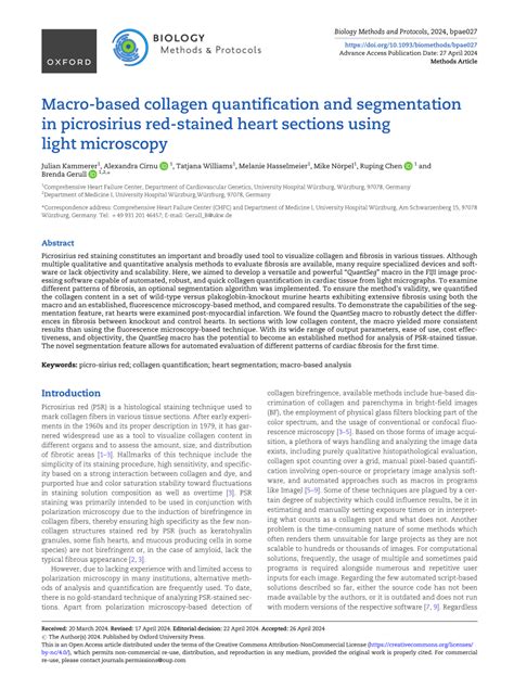 Pdf Macro Based Collagen Quantification And Segmentation In