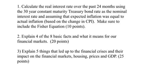 Solved Calculate The Real Interest Rate Over The Past Chegg