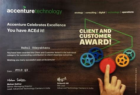 Rahul Udayabhanu On Linkedin Award Accenturetechnology