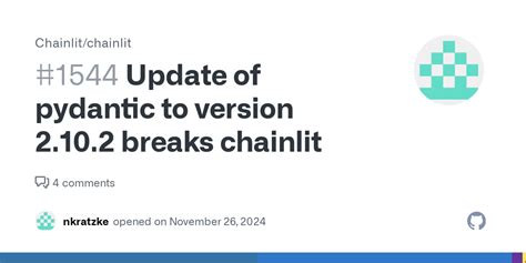 Update Of Pydantic To Version 2 10 2 Breaks Chainlit Issue 1544