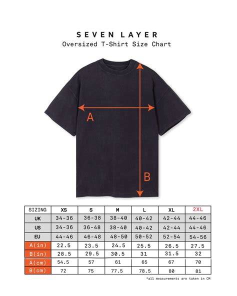 Oversize T Size Chart