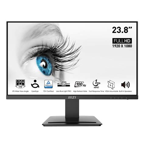 Msi Pro 23 8in Fhd Ips 100hz Spk Eye Care Business Monitor Pro Mp243x Au
