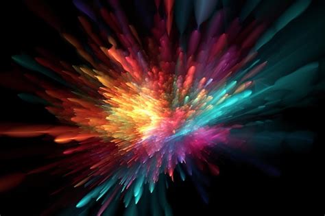 Premium Ai Image Dynamic Energy Burst With Vibrant Color And Explosive Motion Created With