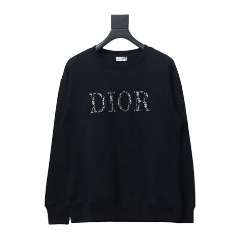 Best Dior Monogram Patch Letter Round Neck Hoodie 2 Fake